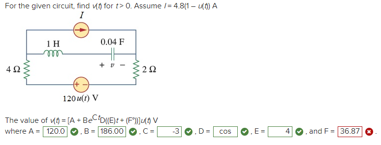 Solved For the given circuit, find u(t) ﻿for t>0. ﻿Assume | Chegg.com