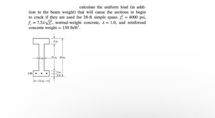 Solved calculate the uniform load (in addi- tion to the beam | Chegg.com