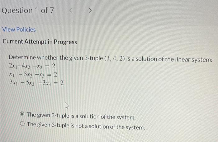 Solved Determine whether the given 3 -tuple (3,4,2) is a | Chegg.com