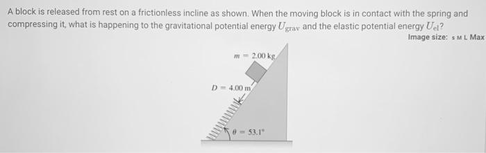 Solved A block is released from rest on a frictionless | Chegg.com