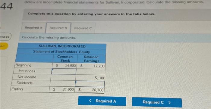 Solved 4 Below are incomplete financial statements for | Chegg.com