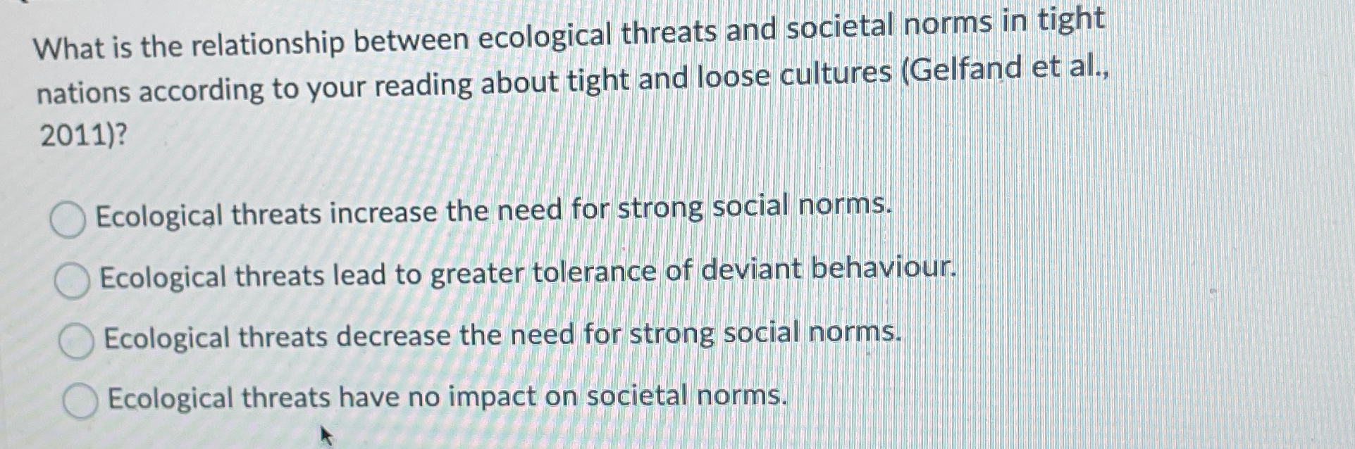 Solved What is the relationship between ecological threats | Chegg.com