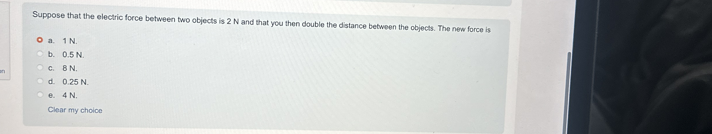 Solved Suppose That The Electric Force Between Two Objects