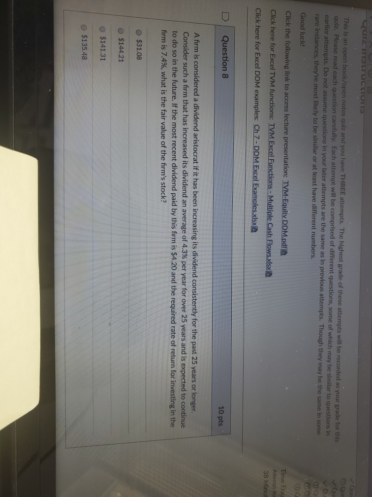 Solved QUIZ ISTUCIONS This is an open book/open notes quiz | Chegg.com