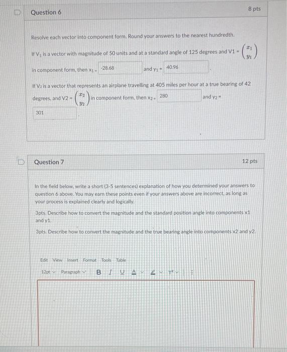 Solved Resolve each vector into component form. Round your | Chegg.com