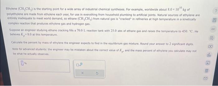 Solved Ethylene (CH2CH2) is the starting point for a wide | Chegg.com