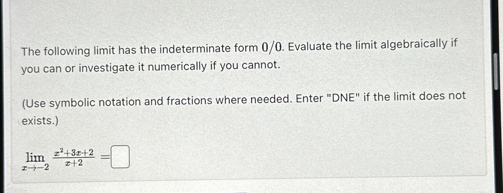 Solved The following limit has the indeterminate form 00. | Chegg.com Solved The following limit has the indeterminate form 00. | Chegg.com