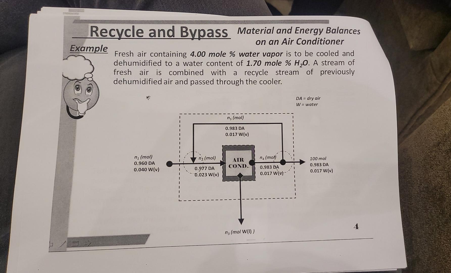 Solved Recycle and Bypass Material and Energy Balances | Chegg.com