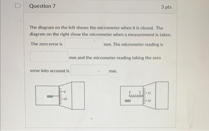 Solved The diagram on the left shows the micrometer when it | Chegg.com