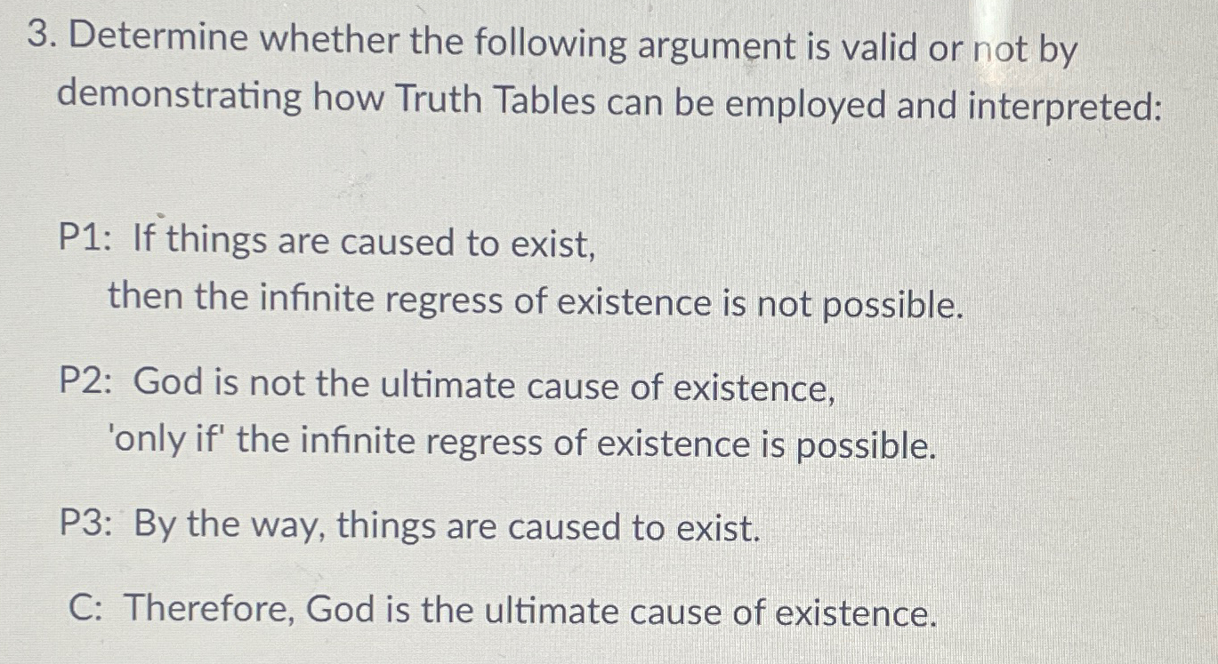 Solved Determine whether the following argument is valid or | Chegg.com