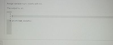 Solved Assgn variable num vialets with issThe output is: | Chegg.com