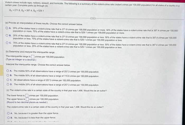 Solved Violent crimes include rape, robbery, assault, and | Chegg.com