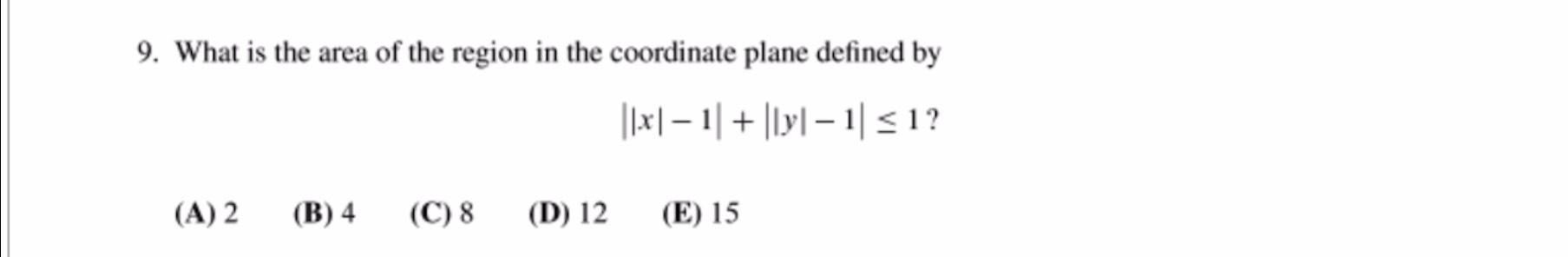 Solved What is the area of the region in the coordinate | Chegg.com