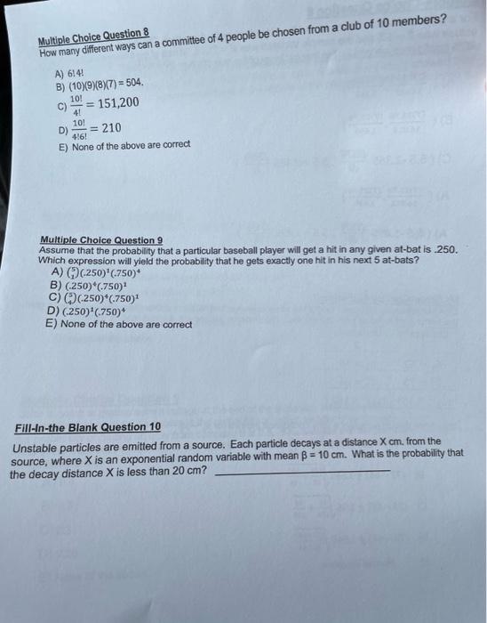 Solved Multiple Choice Question 8 How many different ways | Chegg.com