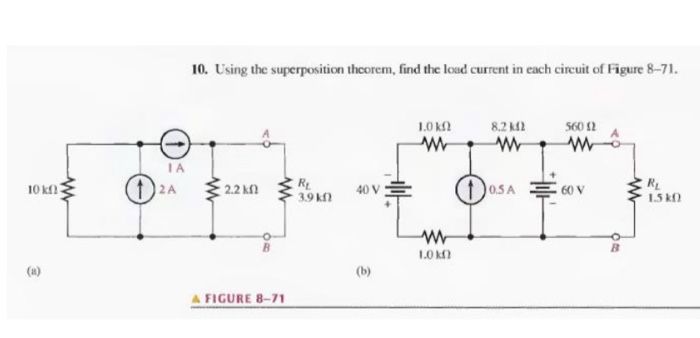 Solved 10. Using the superposition theorem, find the load | Chegg.com