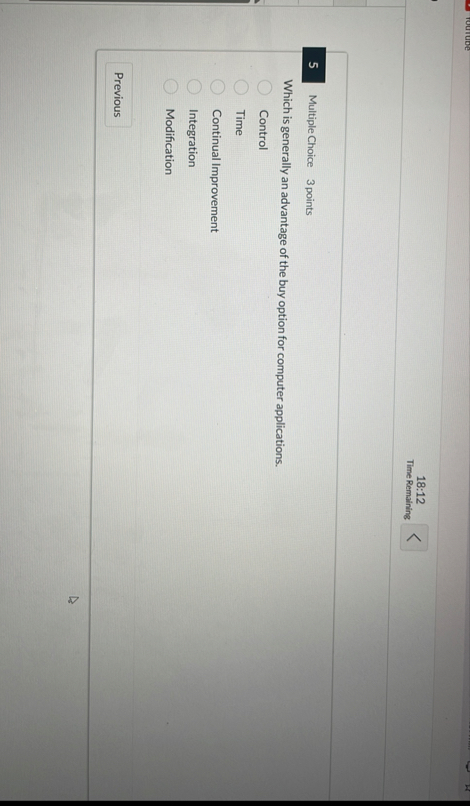 Solved 18:12Time Remaining 5Multiple Choice 3 pointsWhich | Chegg.com Solved 18:12Time Remaining 5Multiple Choice 3 pointsWhich | Chegg.com