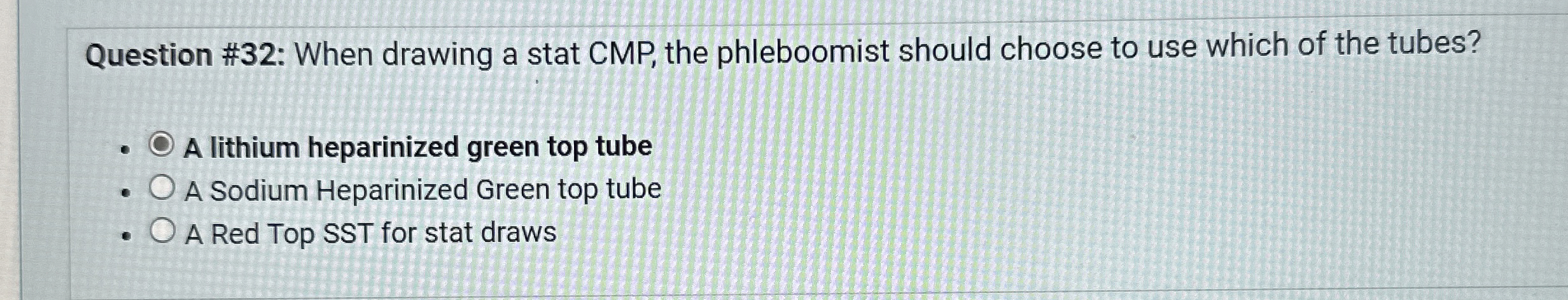 Solved Question #32: When drawing a stat CMP, ﻿the | Chegg.com