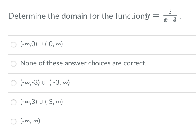 Solved Determine the domain for the function | Chegg.com