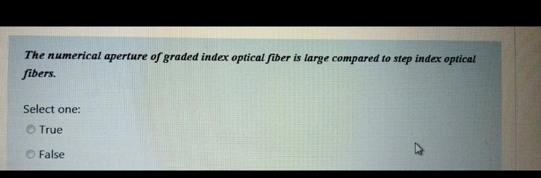 Solved The numerical aperture of graded index optical fiber | Chegg.com