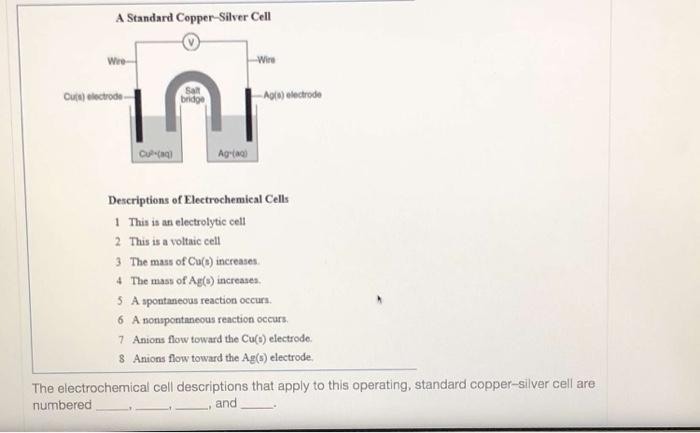 Solved A Standard Copper-Silver Cell Wire Our electrode Salt | Chegg.com