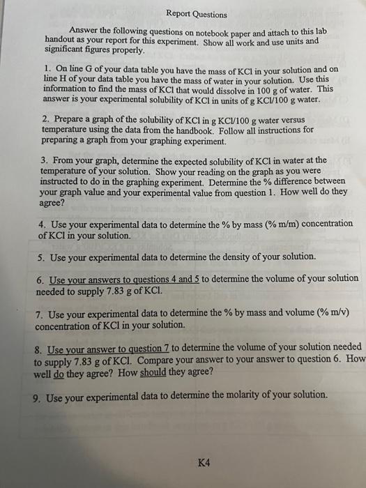 Solved Report Questions Answer the following questions on | Chegg.com