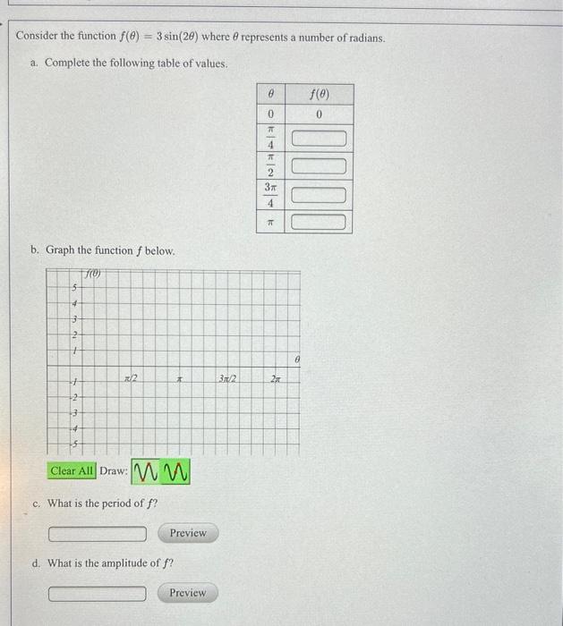 Solved Consider the function f(θ)=3sin(2θ) where θ | Chegg.com