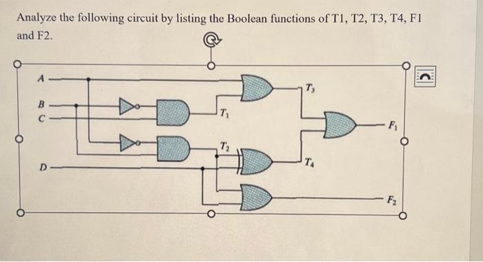 Solved Analyze the following circuit by listing the Boolean | Chegg.com
