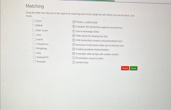 Solved Drag the letter from the list on the right to its | Chegg.com