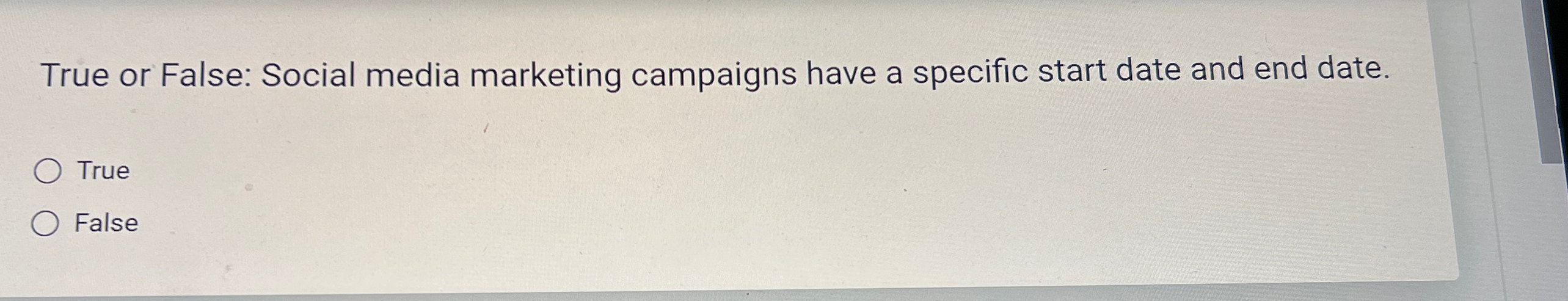 Solved True or False: Social media marketing campaigns have | Chegg.com