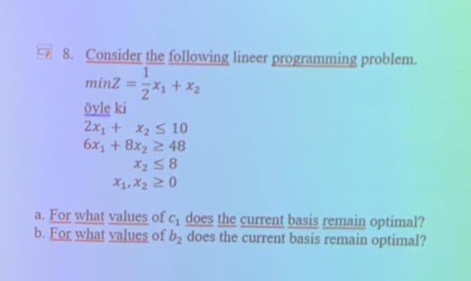 Solved Consider the following lineer programming | Chegg.com Solved Consider the following lineer programming | Chegg.com