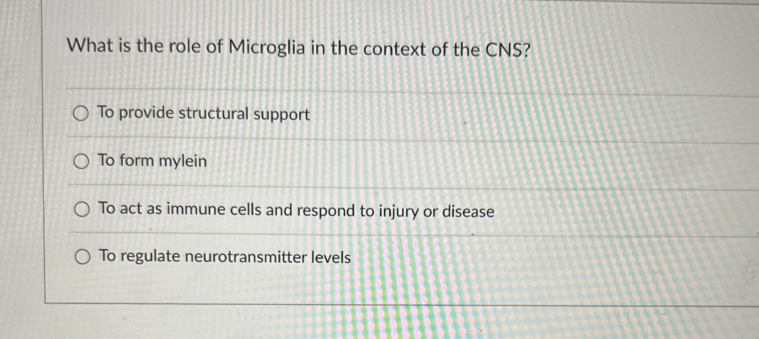 Solved What is the role of Microglia in the context of the | Chegg.com