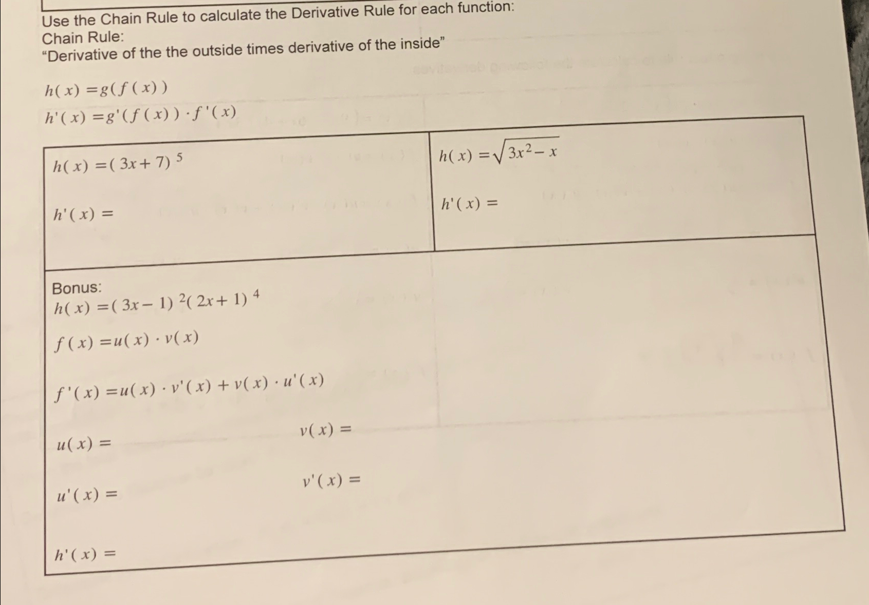 Solved Use the Chain Rule to calculate the Derivative Rule | Chegg.com
