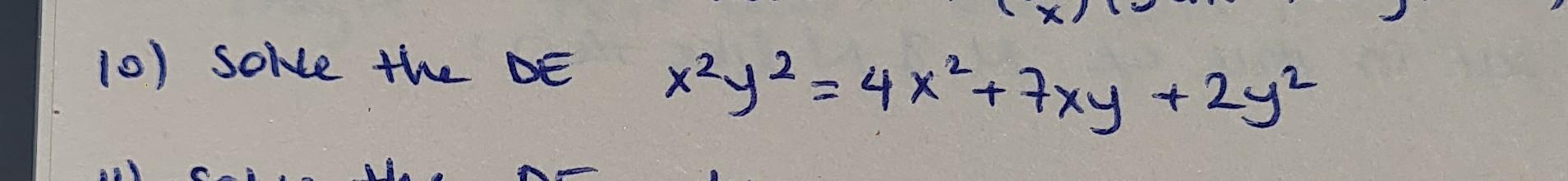 Solved x2y2=4x2+7xy+2y2 | Chegg.com