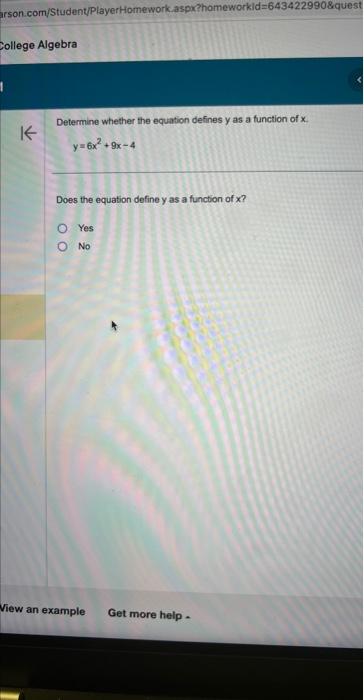 Solved Determine whether the equation defines y as a | Chegg.com