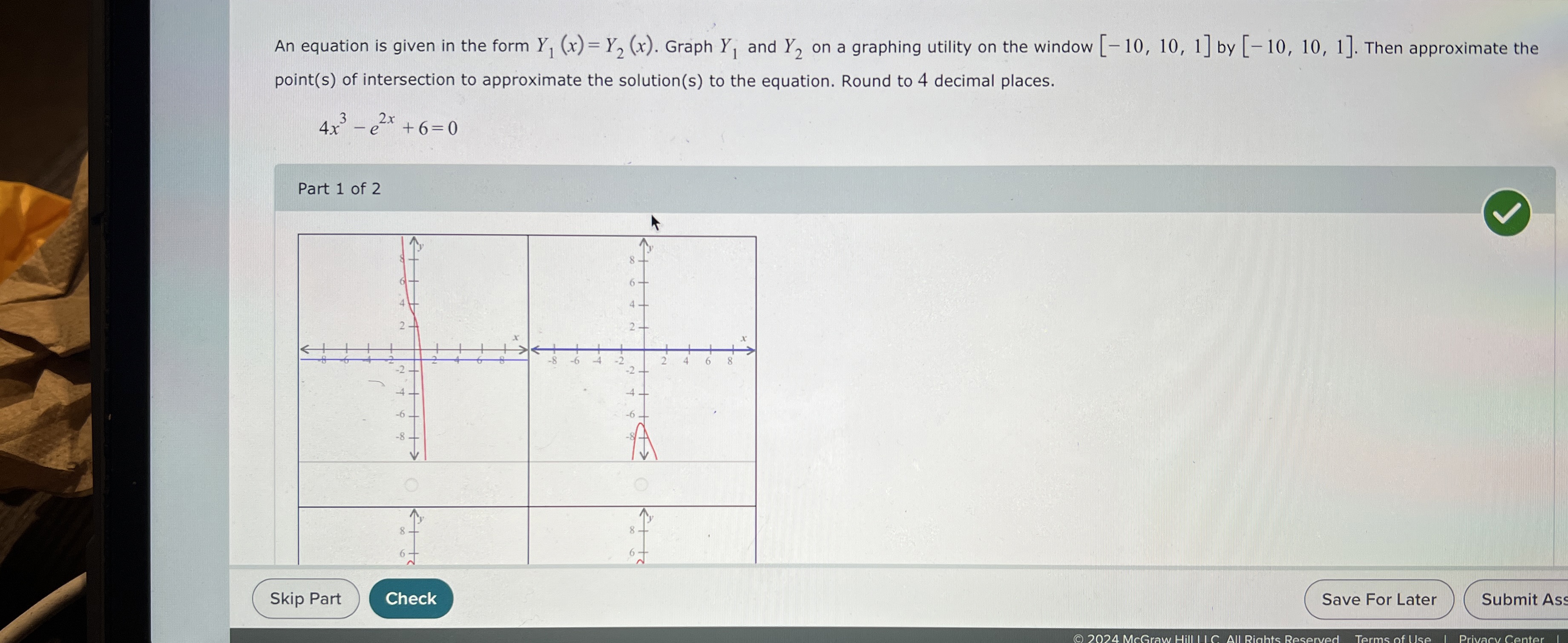 Solved An equation is given in the form Y1(x)=Y2(x). ﻿Graph | Chegg.com