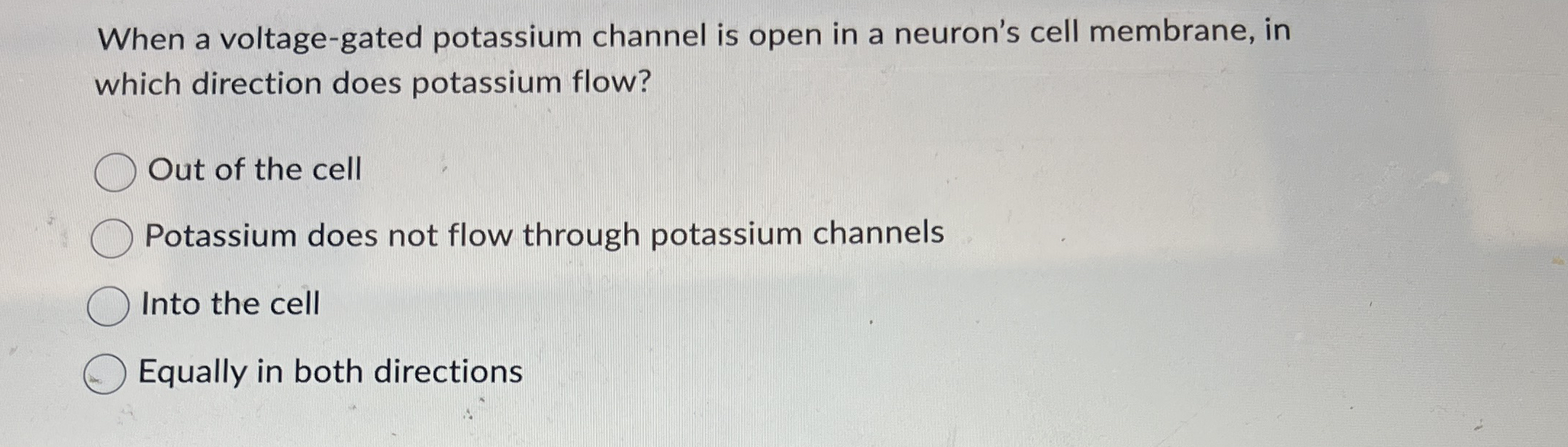 Solved When a voltage-gated potassium channel is open in a | Chegg.com