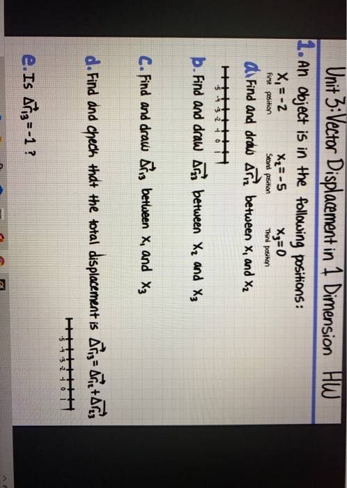Solved Unit 3: Vector Displacement in 1 Dimension HW 1. An | Chegg.com