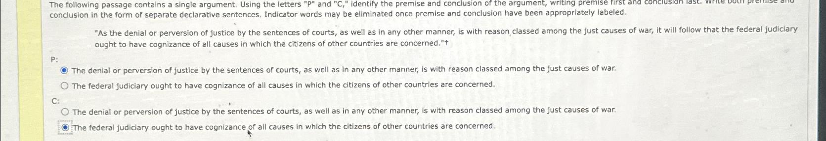 Solved The following passage contains a single argument. | Chegg.com