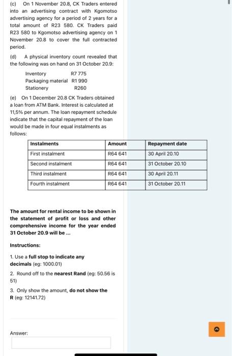 Solved Additional information with regards to adjustments | Chegg.com