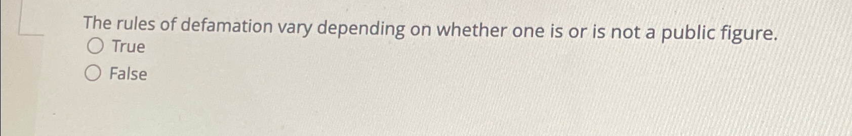 Solved The rules of defamation vary depending on whether one | Chegg.com