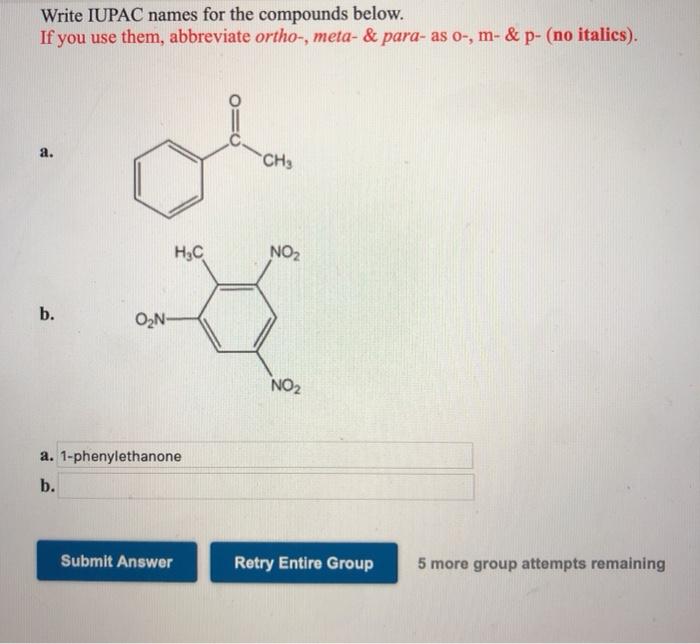Solved Write IUPAC names for the compounds below. If you use | Chegg.com