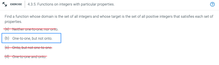 Solved EXERCISE4.3.5: Functions on integers with particular | Chegg.com
