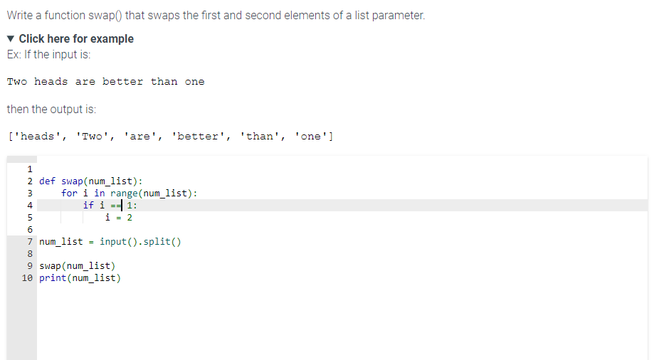 Write a function swap() that swaps the fourth and | Chegg.com Write a function swap() that swaps the fourth and | Chegg.com