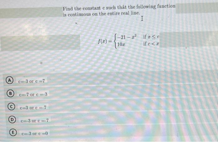 Solved limt→61−6x−1−6x−1Find the constant c such that the | Chegg.com