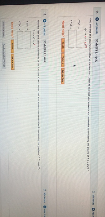 Solved + 14. -12 points SCalcET8 3.1.047. My Notes Ask y | Chegg.com Solved + 14. -12 points SCalcET8 3.1.047. My Notes Ask y | Chegg.com