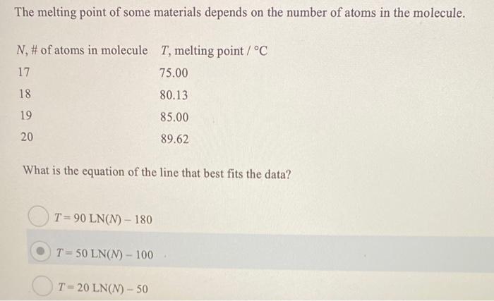 Solved The melting point of some materials depends on the | Chegg.com
