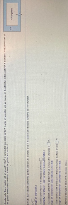 Solved A rectangular flower garden with an area of 110 is | Chegg.com