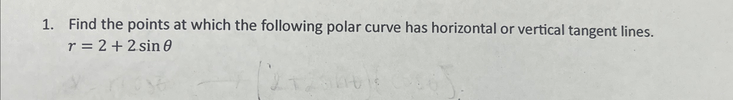 Solved Find the points at which the following polar curve | Chegg.com