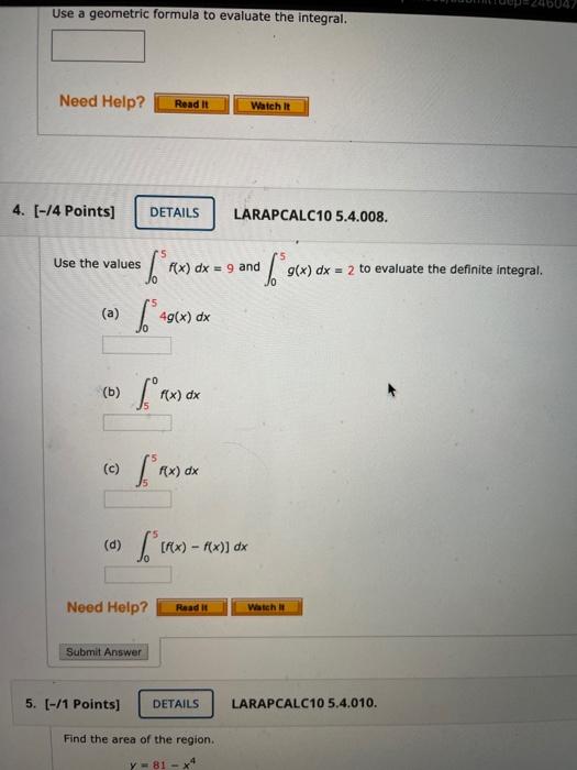 Solved Use a geometric formula to evaluate the integral. | Chegg.com