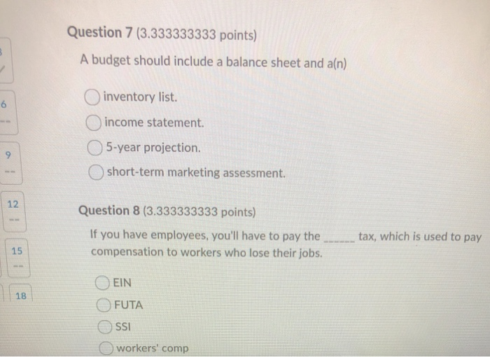 Solved Question 7 (3.333333333 points) A budget should | Chegg.com